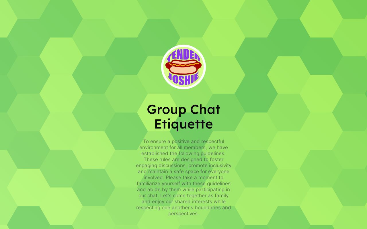 Tender Joshie: Group Chat Etiquette
